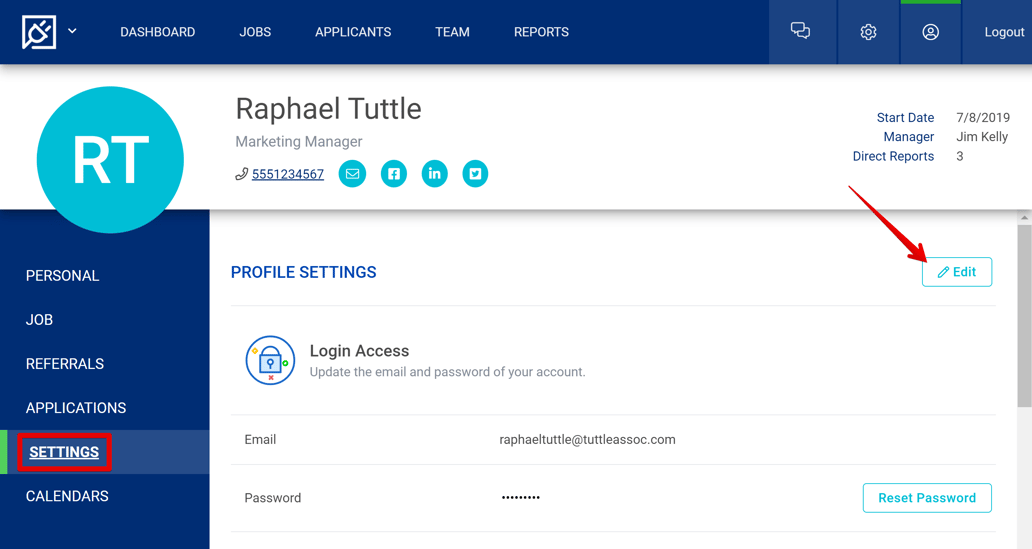 Changing email or password